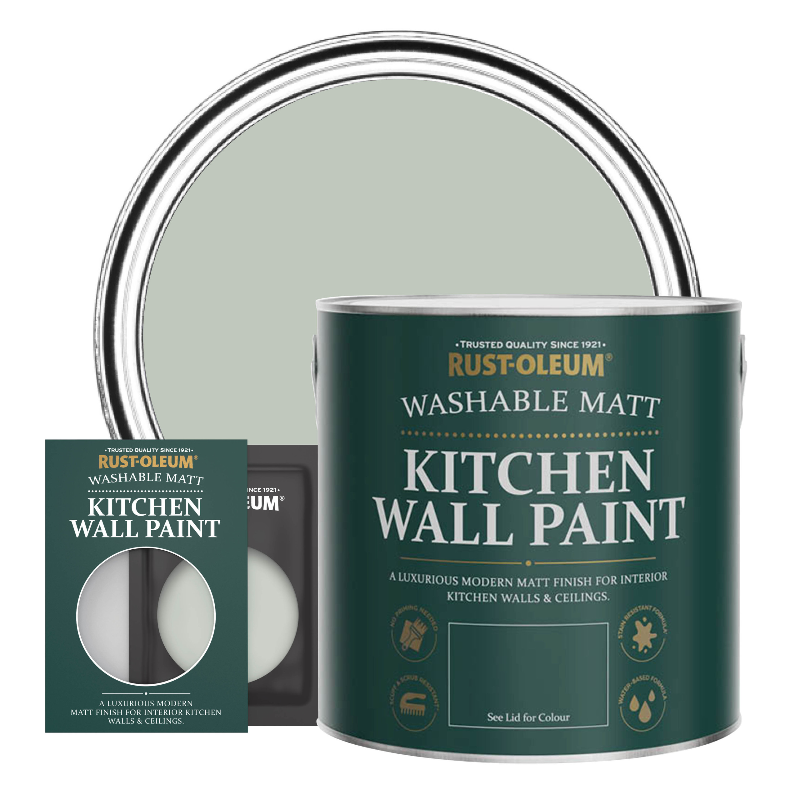 Laurel Green Kitchen Wall & Ceiling Paint - Matt Green