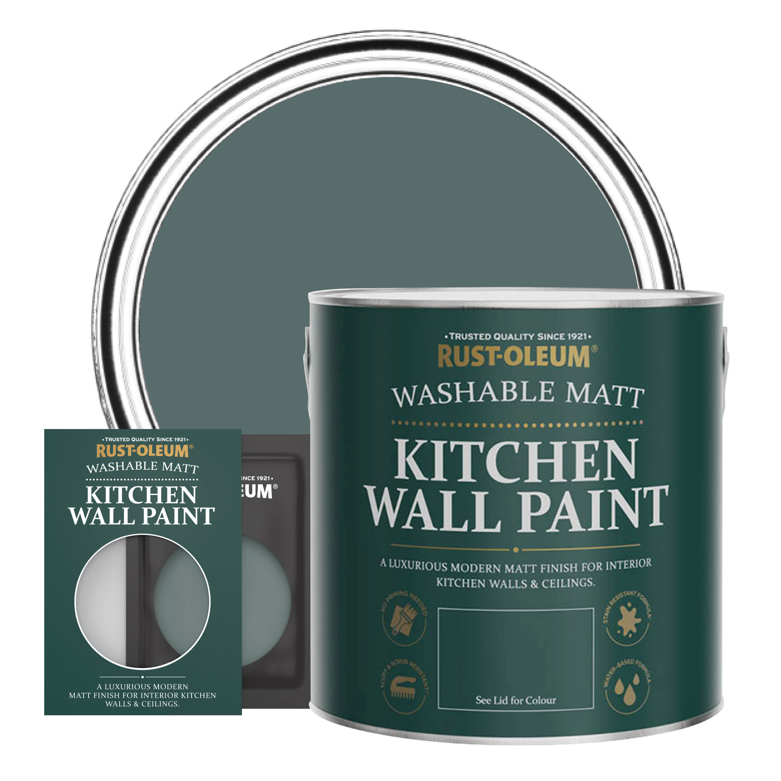 Deep Sea Kitchen Cupboard Paint - Matt Green Finish