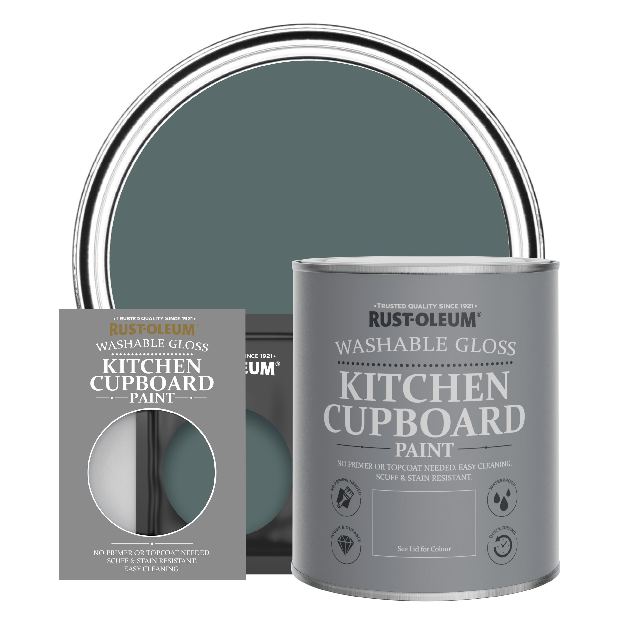 Deep Sea Kitchen Cupboard Paint - Matt Green Finish