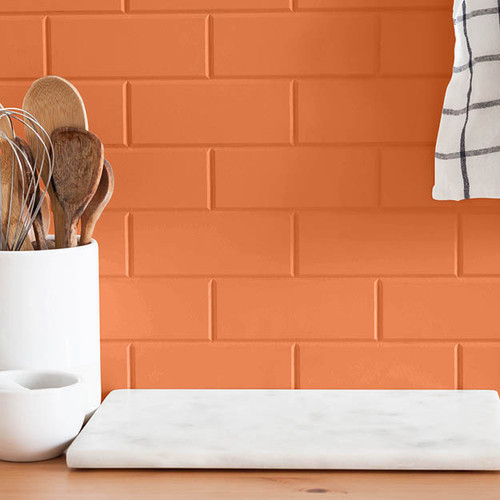Tiger Tea Kitchen Tile Paint - Matt Orange Finish