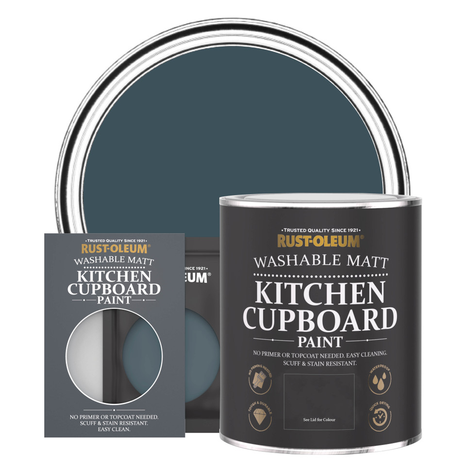 Deep Sea Kitchen Cupboard Paint - Matt Green Finish