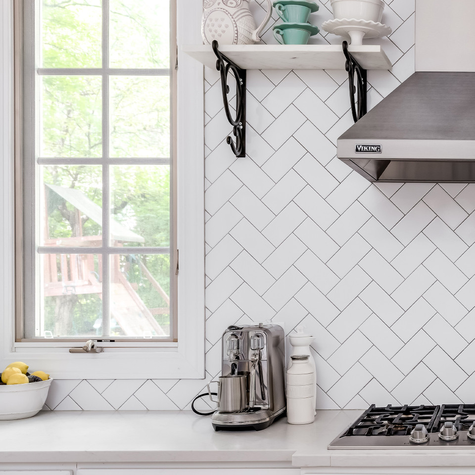 Chalk White Kitchen Tile Paint - Satin White Finish