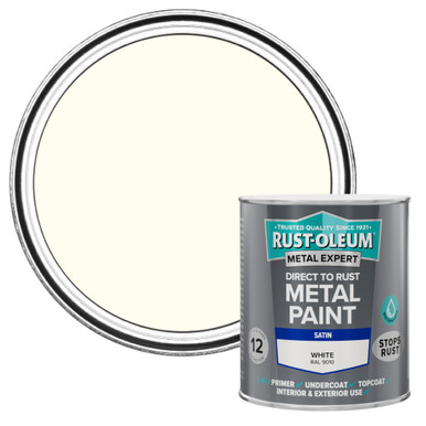 Metal Expert Satin White Metal Paint 750ml | Direct to Rust | Rust-Oleum