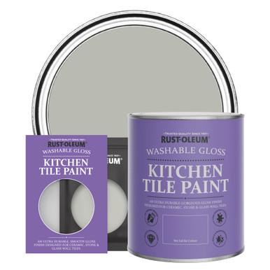 Grey Tree Kitchen Tile Paint Gloss Grey Finish | Rust-Oleum