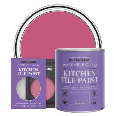 Raspberry Ripple Kitchen Tile Paint Gloss Pink Finish | Rust-Oleum