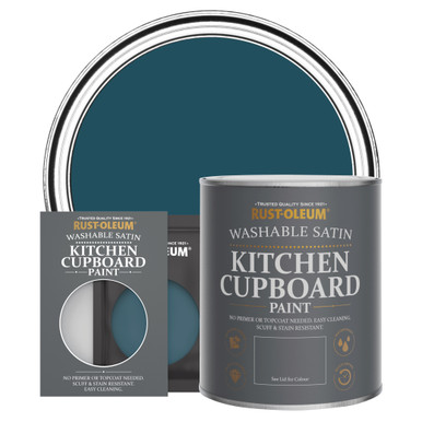 Kitchen Cupboard Paint, Satin Finish - Commodore Blue - Rust-oleum UK