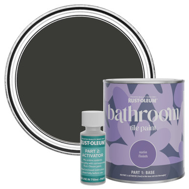 Rust-Oleum Black Satin Bathroom Tile Paint - Dark Magic 750ml - Rust ...