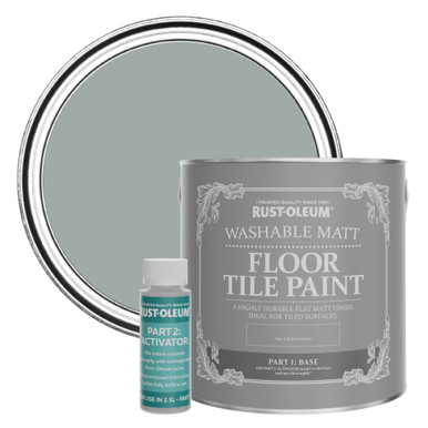 Pitch Grey 2.5L Grey Matt Floor Tile Paint | Rust-Oleum