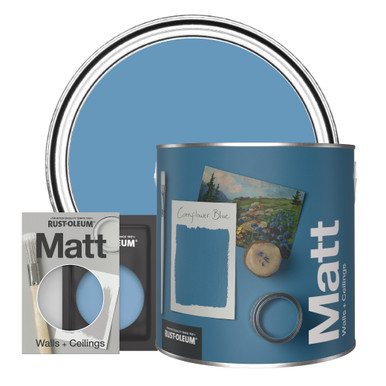 Washable Matt Wall Paint - CORNFLOWER BLUE - Rust-oleum UK