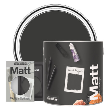 Rust-Oleum Washable Black Matt Wall Paint - Dark Magic - Rust-oleum UK