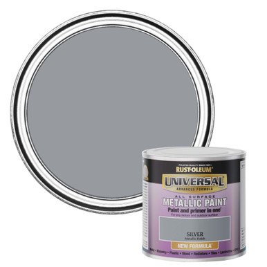 Universal All-Surface Metallic Paint Metallic Silver - 250ml - Rust ...
