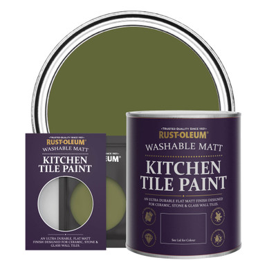 Jasper Kitchen Tile Paint - Matt Green Finish