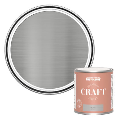 Premium Craft Paint - Silver 250ml - Rust-oleum UK