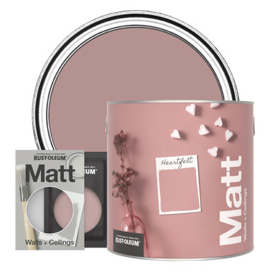 Rust-Oleum Washable Pink Matt Wall Paint - Heartfelt - Rust-oleum UK