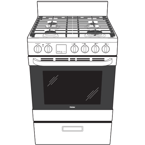 24" 2.9 Cu. Ft. Gas Free-Standing Range with Convection and Modular ...