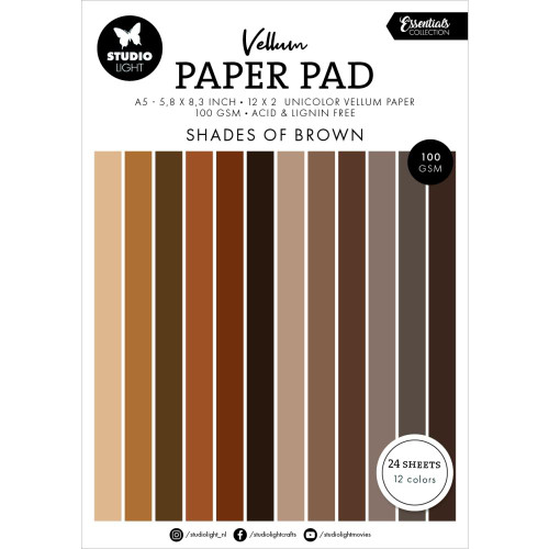 Studio Light Vellum Essentials Paper Pad 5.83"X8.25" - Nr. 195 - Shades ...