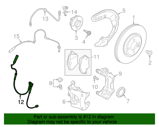 34351543830 Genuine BMW Front Left Brake Pad Wear Sensor - TPS GARAGE LLC