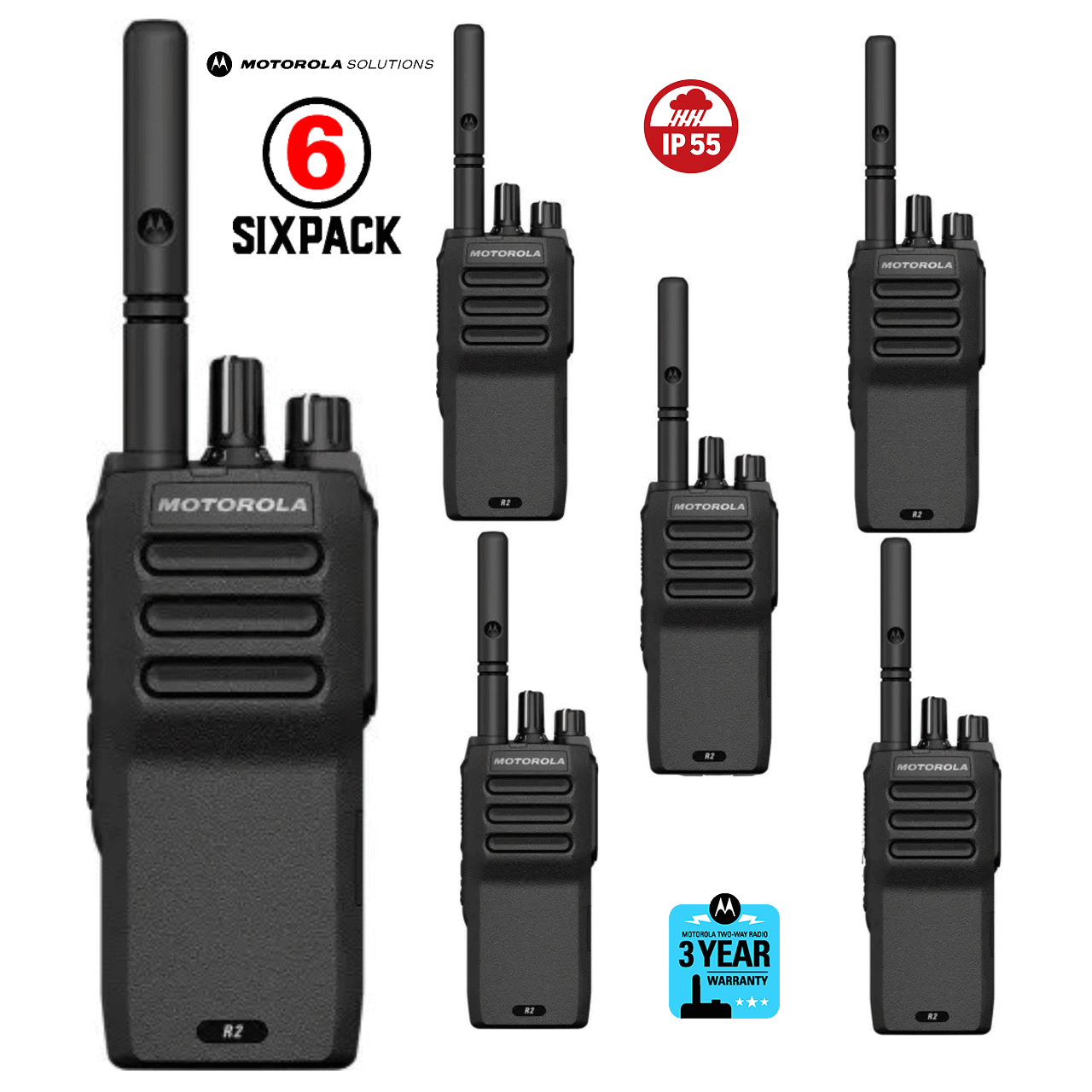 Motorola Six Pack of R2 Digital / Analog DMR 64 Channel Portable Radios ...