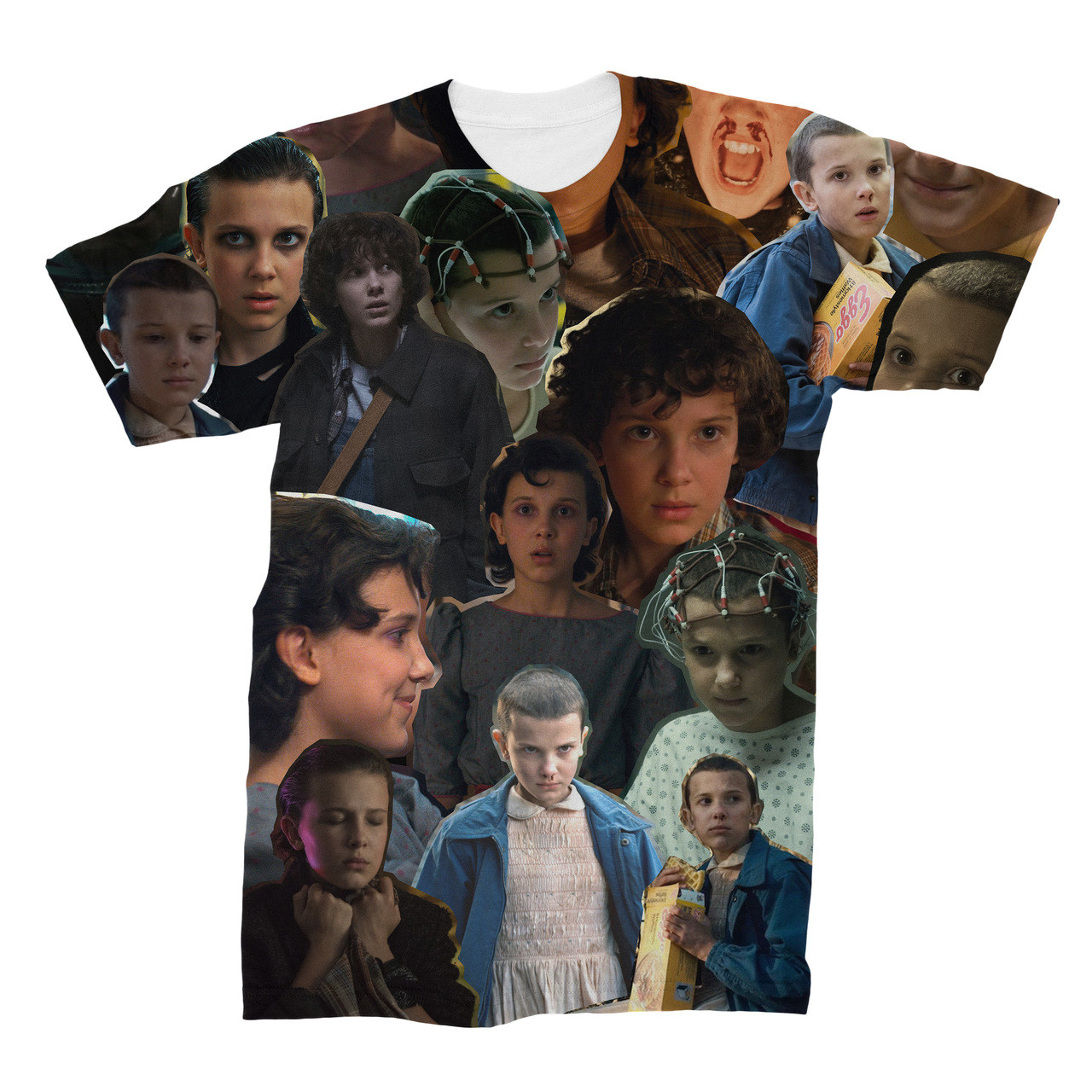 Eleven Stranger Things Photo Collage T-Shirt - Subliworks
