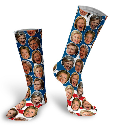 Hillary Clinton faces Socks