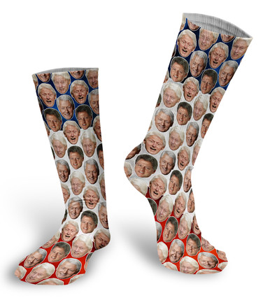 President Billl Clinton faces Socks