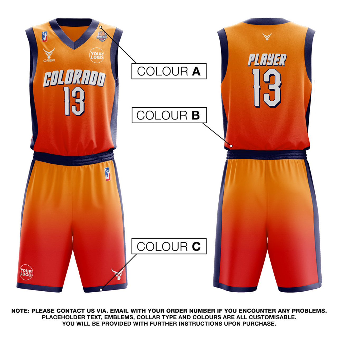 CORBERO Single Sided Basketball Kits (Colorado)