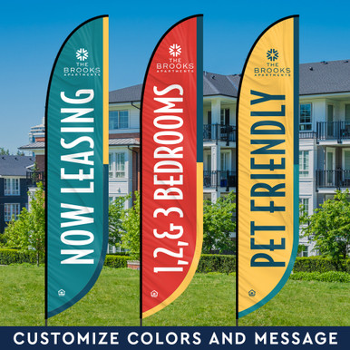 Custom Feather Flag - Tri Color - Apartment Print