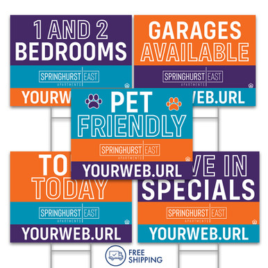 24" x 18" Stripes Bandit Signs (Pack Of 10) - Apartment Print