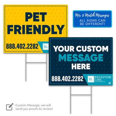 Aqua Navy Yellow Bandit Signs - Apartment Print