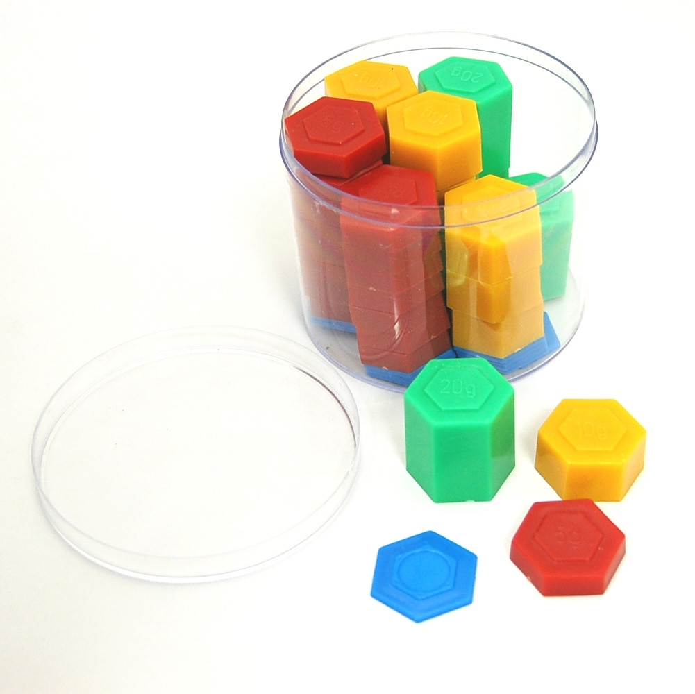 54 Piece Stackable Plastic Weight Set, Metric