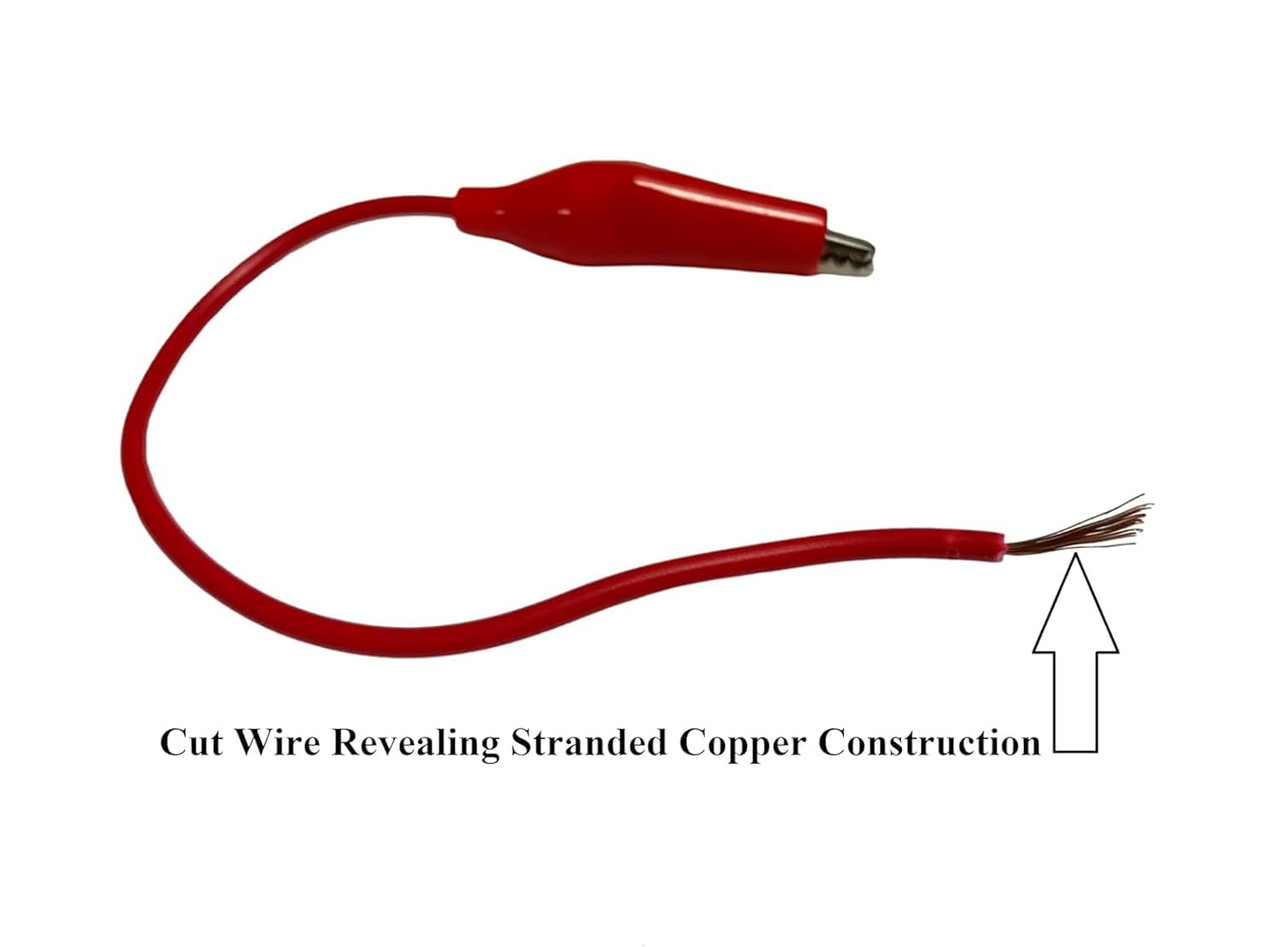 Bulk Alligator Clip Test Leads – 12" Stranded Copper 22 AWG Connecting ...