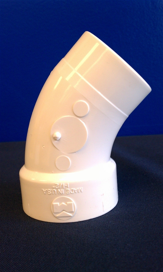 PVC 45 Street Ell, 1.5" - Marine Sanitation & Supply