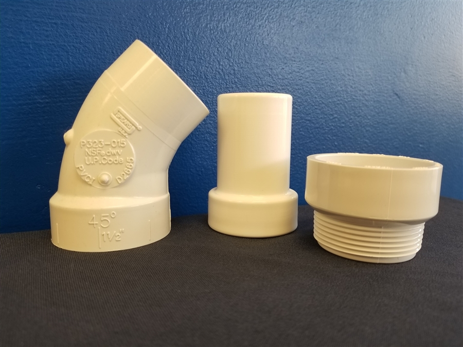 45 degree - Adapter Kit, 1.5" - Marine Sanitation & Supply