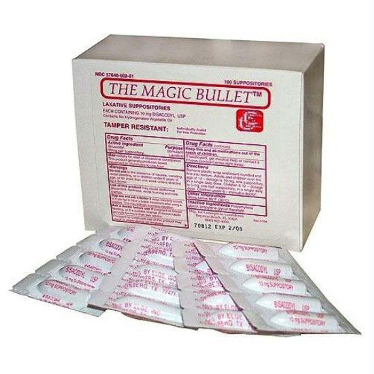 Magic Bullet Suppository - Box of 100