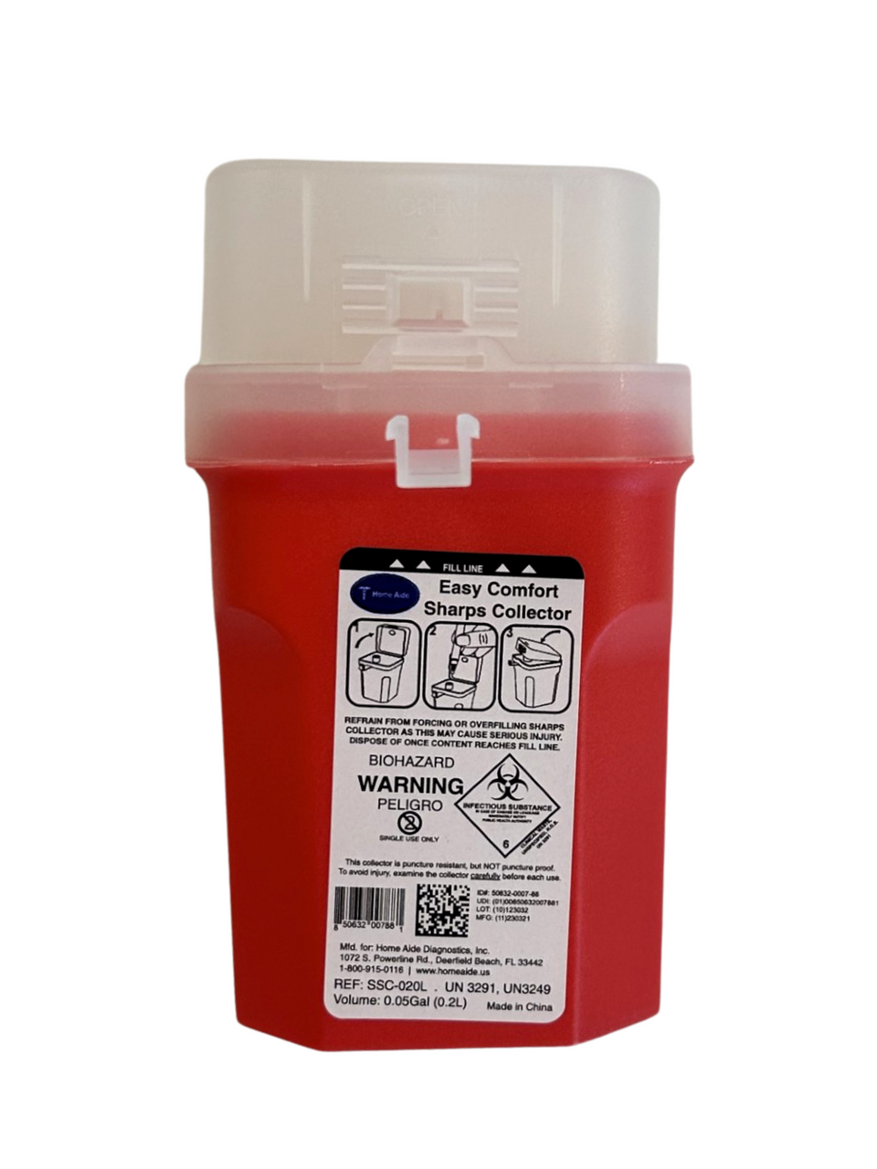 Homeaide Easy Comfort 0.2 Liter Sharps Container - Diabetes Store