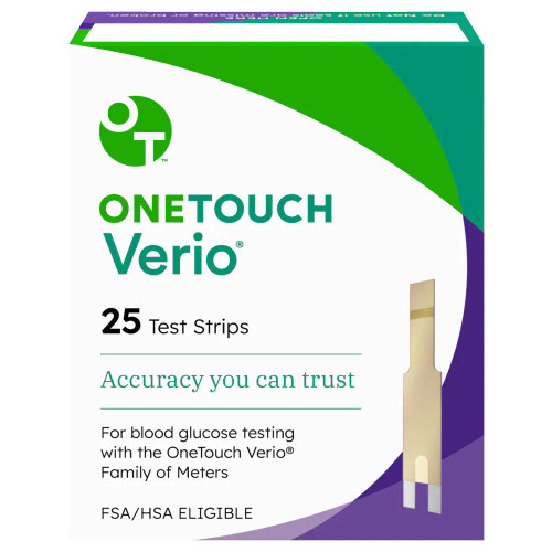 One Touch Verio Blood Glucose Test Strips- 25ct - Diabetes Store