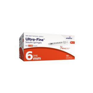 Ultra-fine Insulin Syringe With Half-unit Scale 31g X 6 Mm, 310 Ml (100 ...