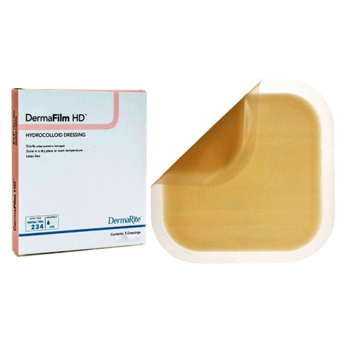 Dermafilm Hd Hydrocolloid Wound Dressing With Border, 6" X 6"