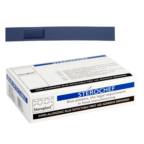 Sterochef Blue Detectable Finger Extension Plaster 2cm x 15cm, 50/pk ...