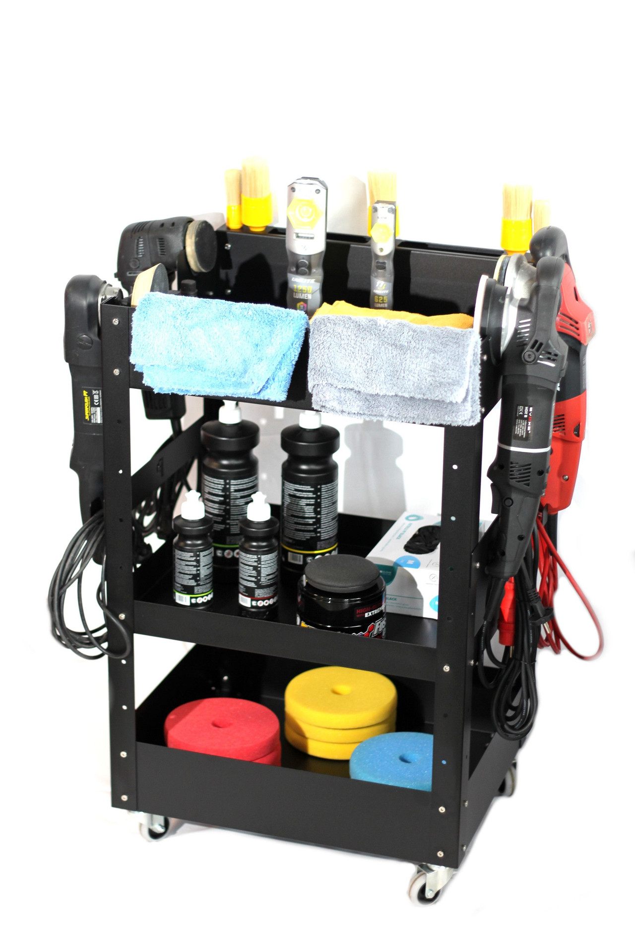Poka Premium Detailing Trolley Pro | 3 Level Detail Cart on Wheels