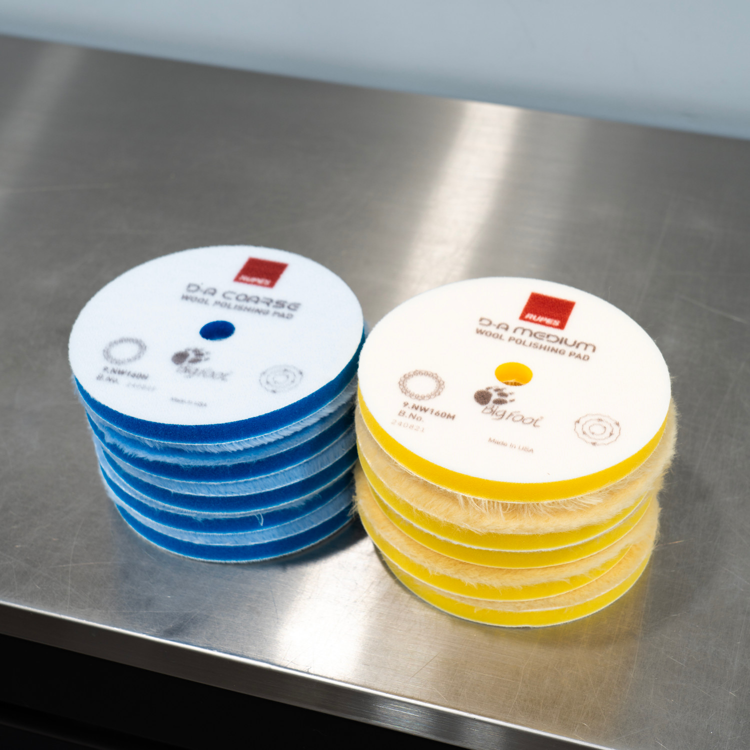 6 In Polishing Pads Rupes 6.75" Blue & Yellow Wool Polishing Pad - 2 ...