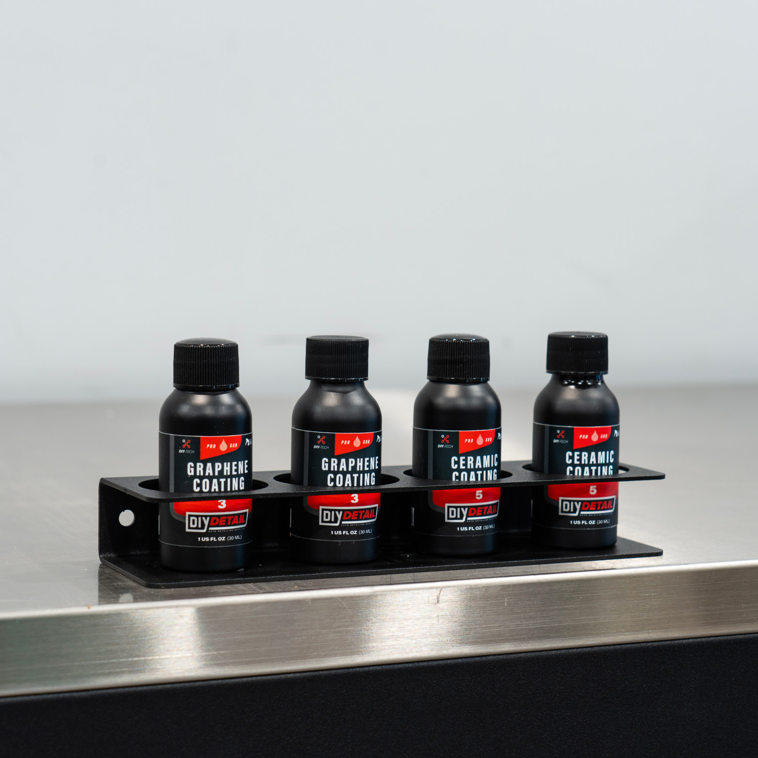 Poka Premium Wall Mount Shelf For Ceramic Coating Bottles | Holds 4