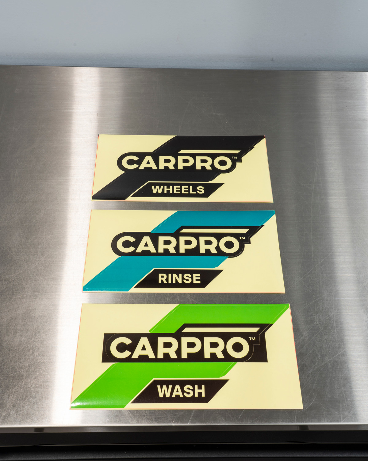 CarPro Bucket Stickers | Set of 3 | Wash Rinse Wheels