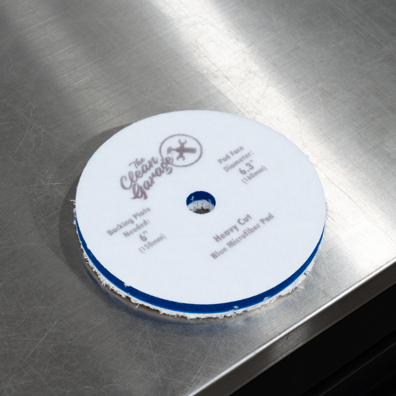 The Clean Garage Blue Microfiber Heavy Cut Pad | For 6" Backing Plate