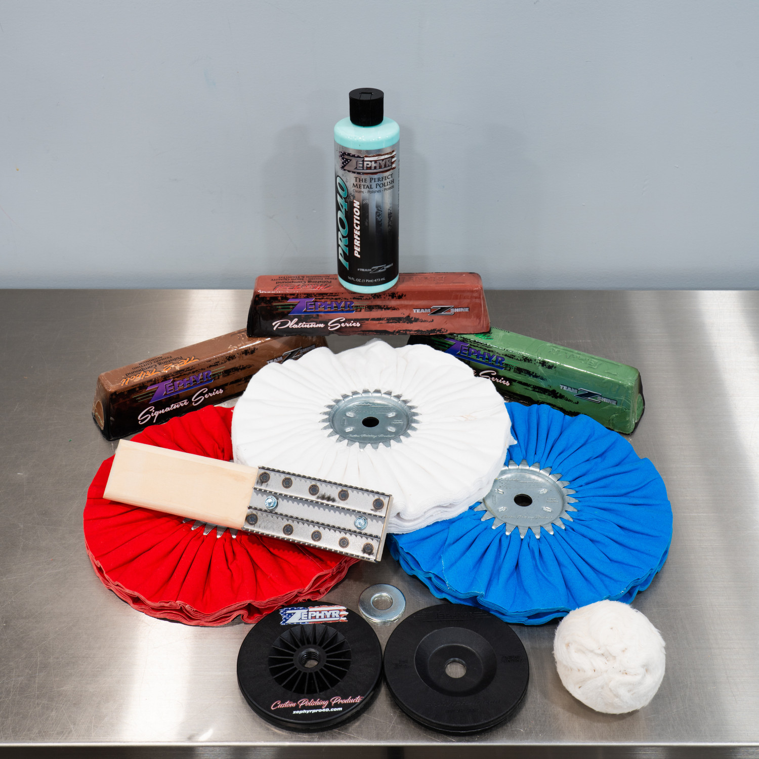 Zephyr American Shine Metal Polish Finishing Kit | 10 Items | The Clean ...