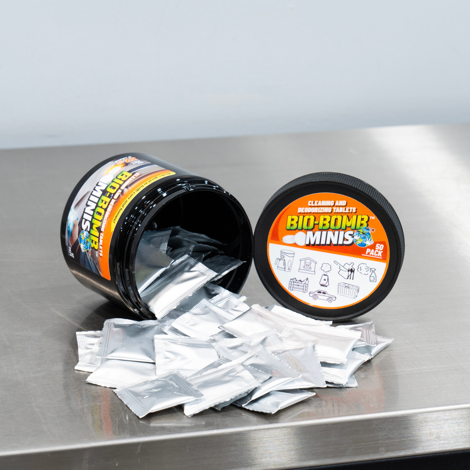 Bio-Bomb Minis | Dissolvable Cleaning and Deodorizing Tablets | 50 Pack ...