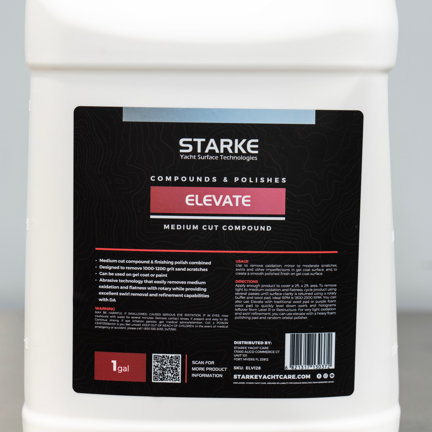 Starke Elevate Medium Cut Compound 1 Gallon | Marine Compound 128oz ...