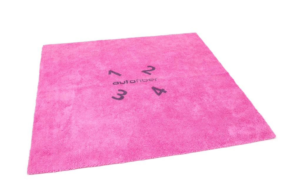AutoFiber Quadrant Wipe Microfiber Towel Pink | 10 Pack | Coating Leveling
