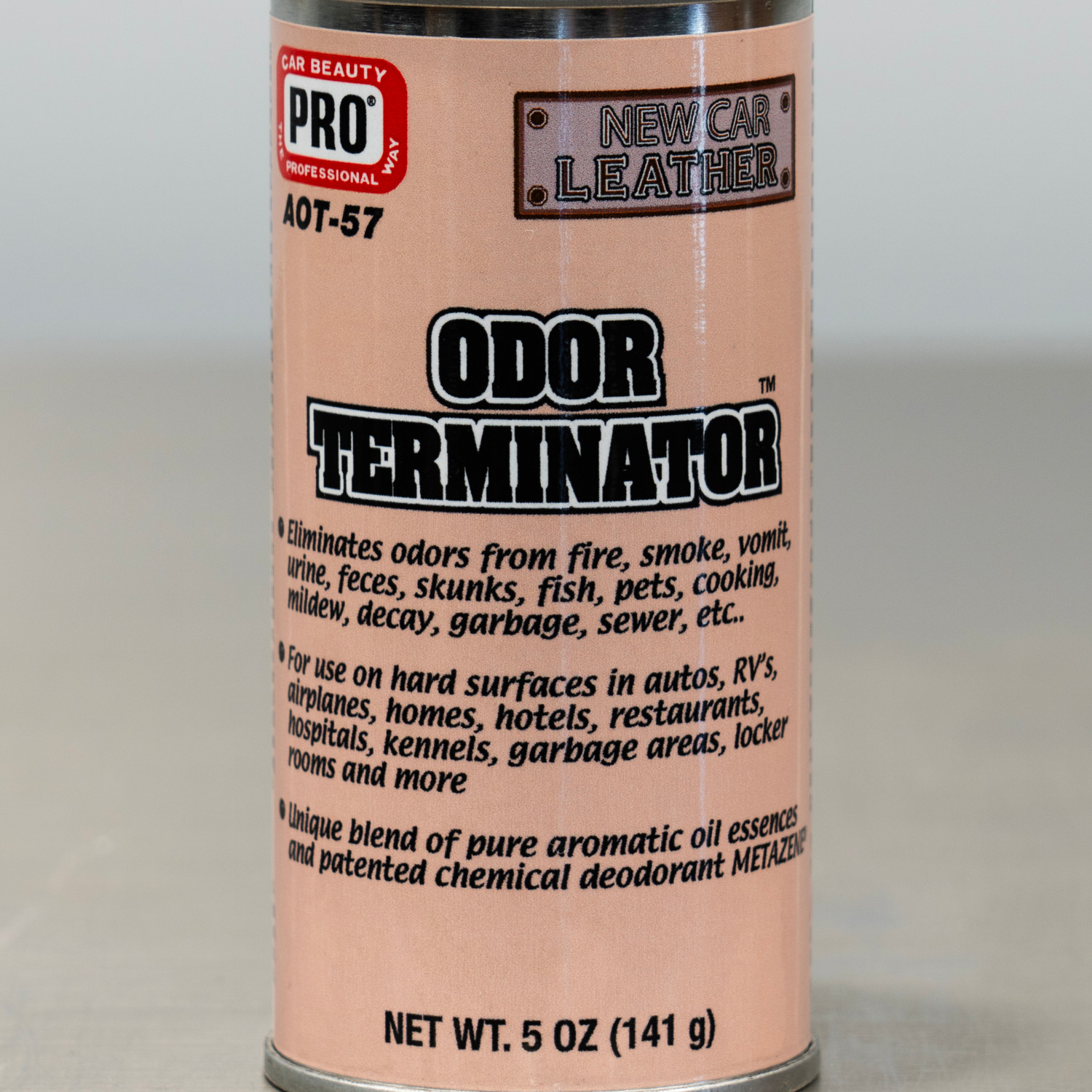 PRO New Car Leather Scent Odor Terminator Aerosol 5oz | The Clean Garage
