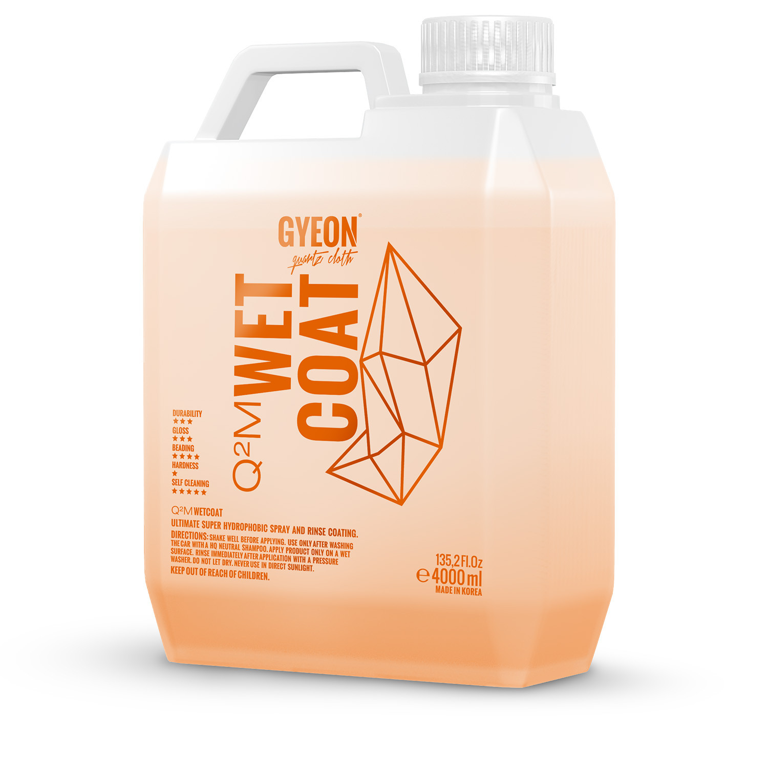 GYEON Q2M WetCoat 4 Liter | Hydrophobic Booster Spray & Rinse 1 Gallon ...